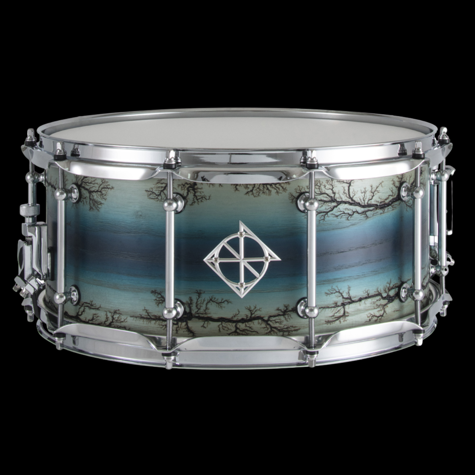 Dixon Artisan 5" x 12" Enchanted Ash Lite Electric Blue Burst Snare Dr